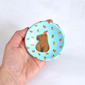 Capybara Ring Holder Cute Capy With Orange Ring Dish Funny Capy Bara ...