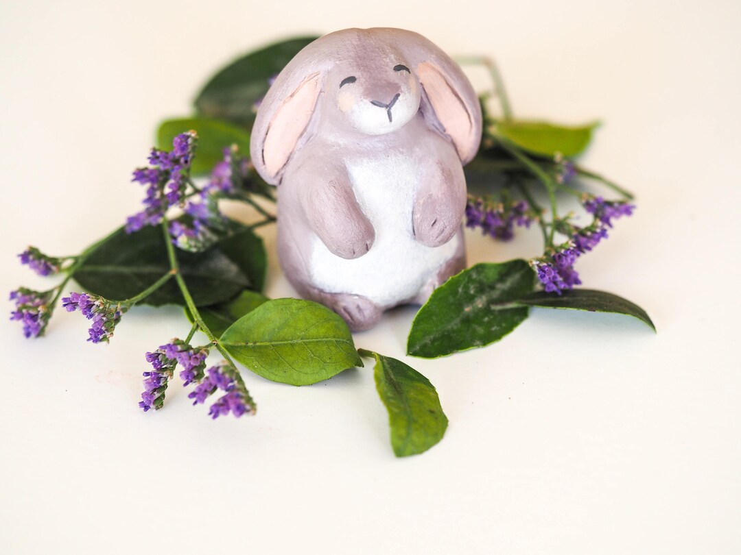 Bunny Figurine Bunny Art Rabbit Statue Bunny Gift Clay - Etsy