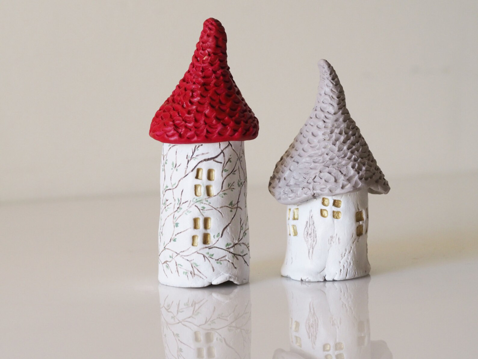 Miniature Houses Set 2 Ceramic Mini Houses fairy House | Etsy