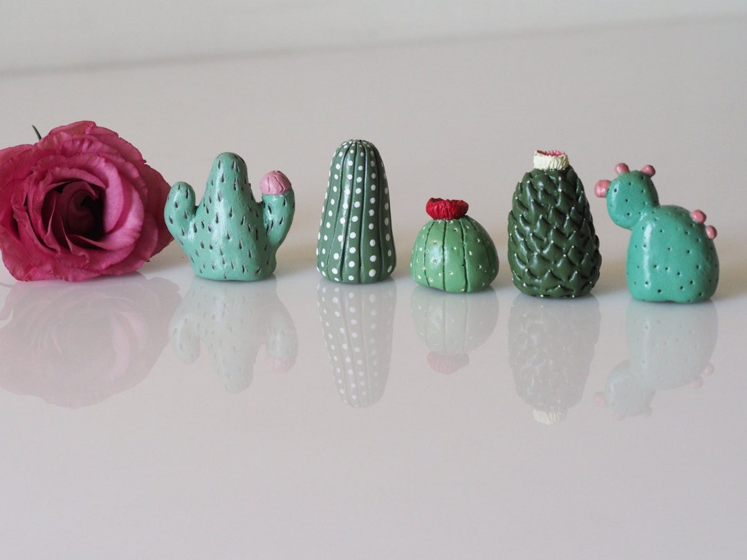 Miniature Cactus Set of 5 - Collectible Thimbles - Cactus Garden Decor ...