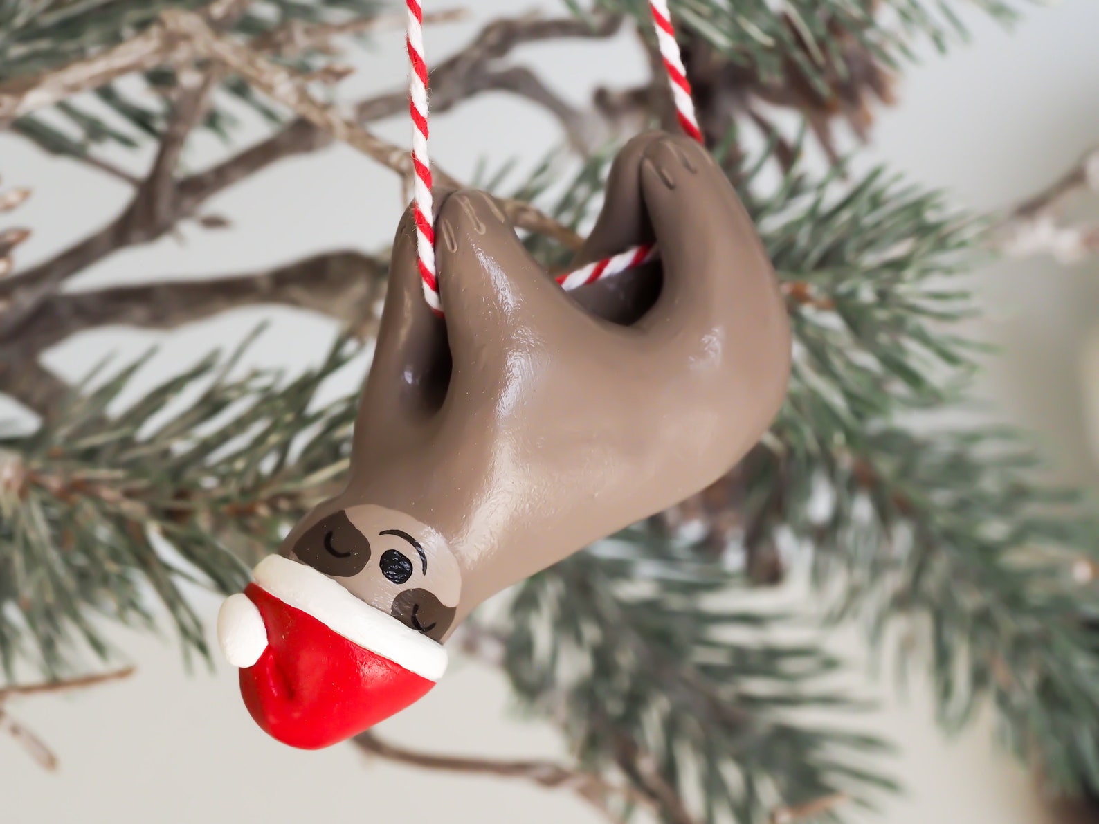 Sloth Christmas Ornament Christmas Sloth Ornament Sloth - Etsy