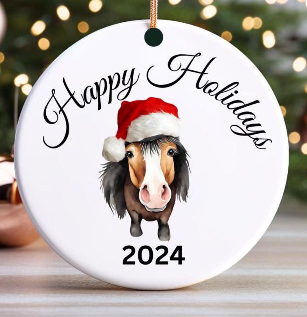 Happy Holidays Pony Santa Horse Lovers Ornament, Horse Christmas ...