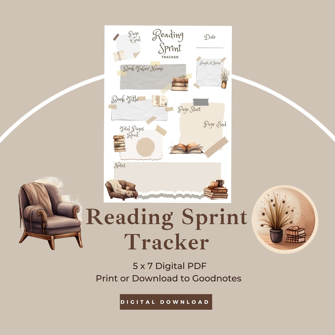 Reading Sprint Tracker Printable Digital Download Digital - Etsy