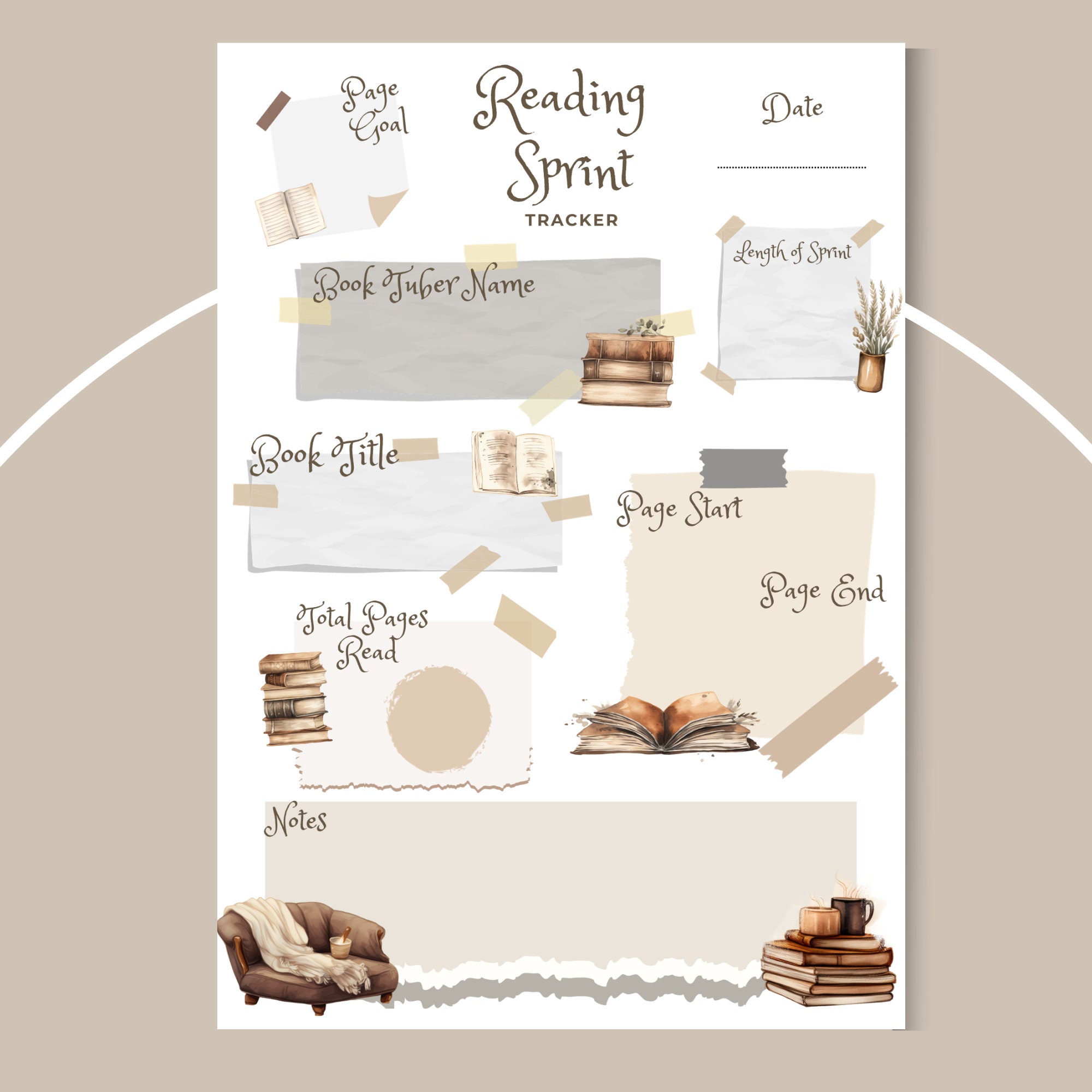Reading Sprint Tracker Printable Digital Download Digital - Etsy
