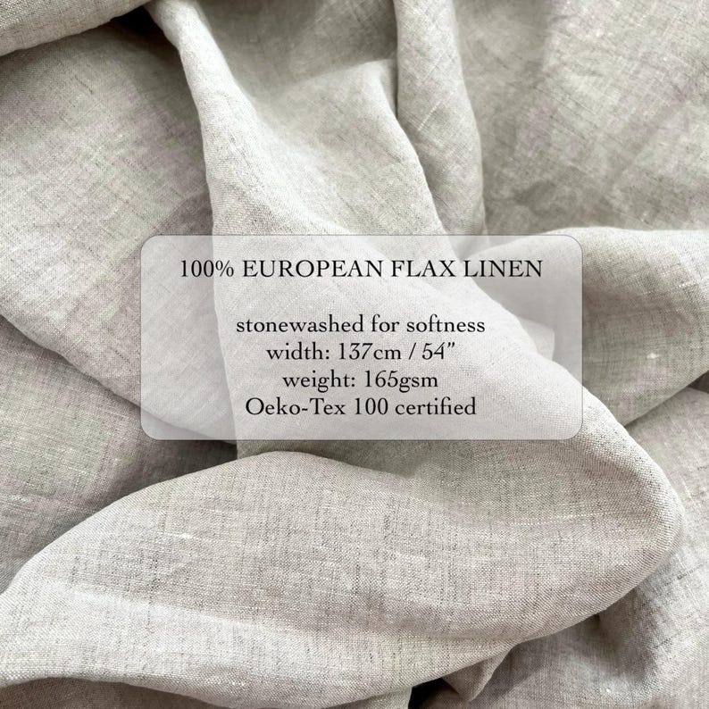 Stonewashed European Flax Linen Fabric: Soft Medium Weight - Oeko-tex ...