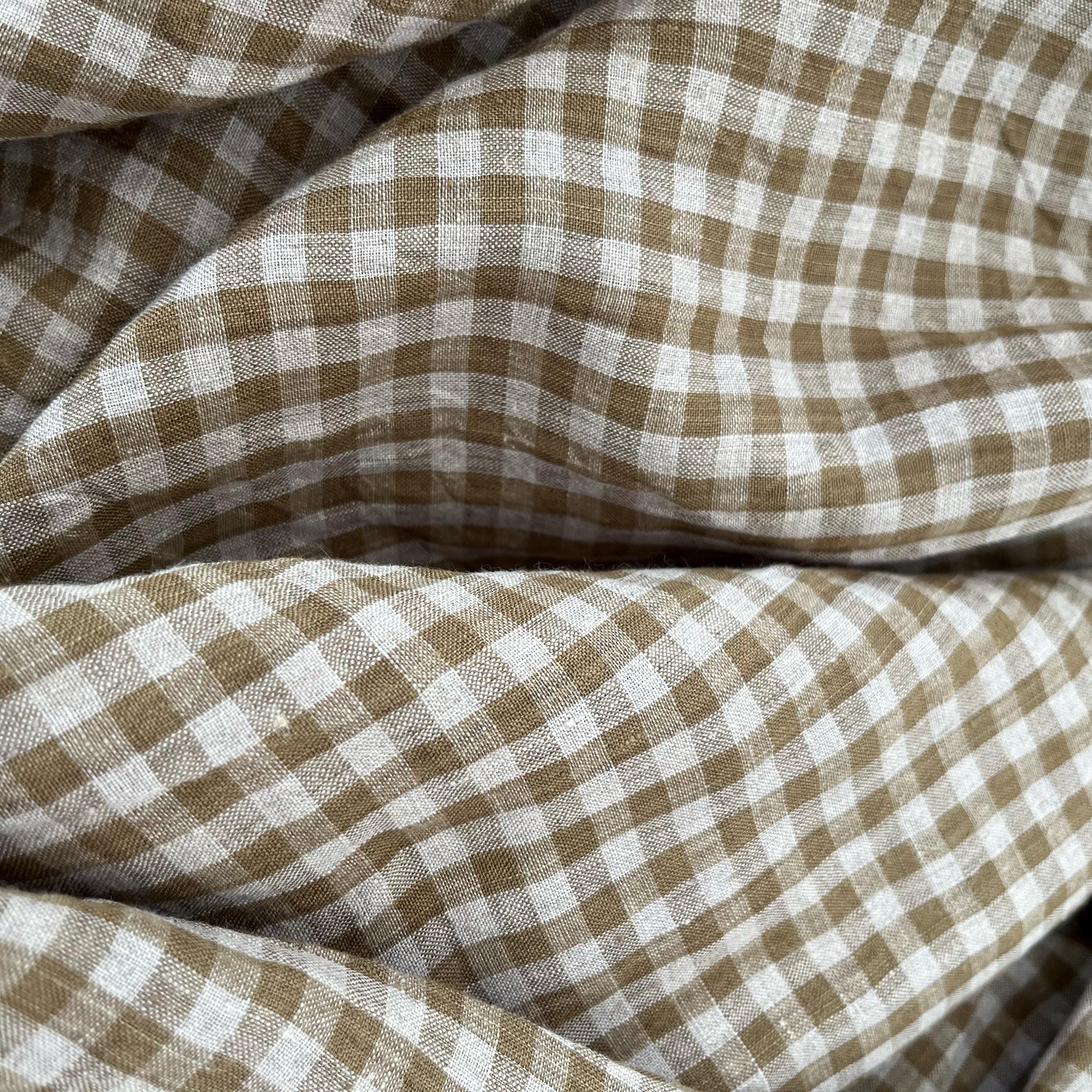 Gingham Linen Fabric: Stone Washed Soft Check, Oeko-tex Certified - Etsy