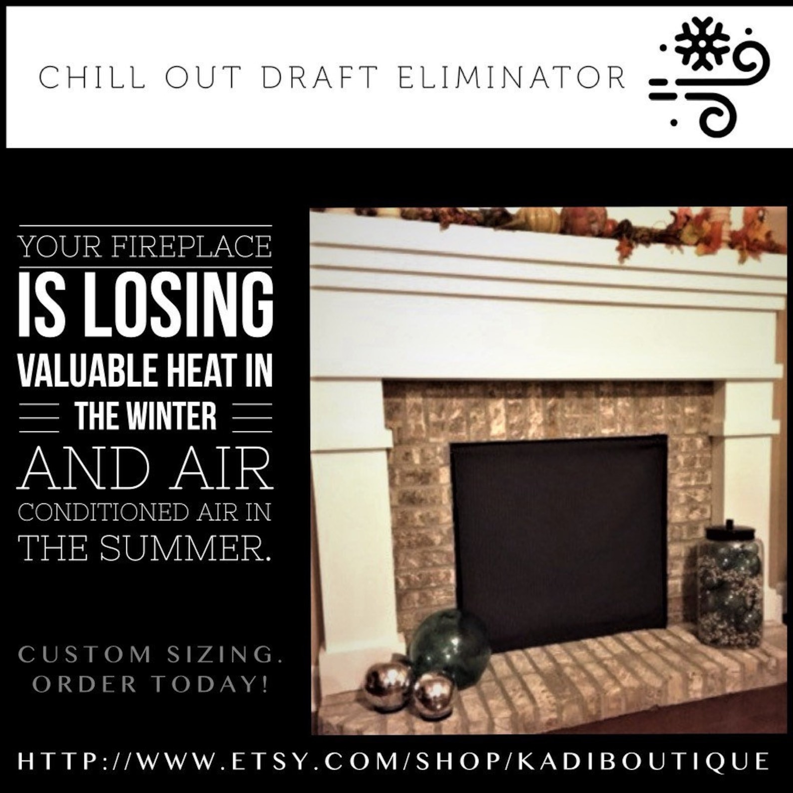 CHILL OUT Fireplace Draft Eliminator - Etsy Canada