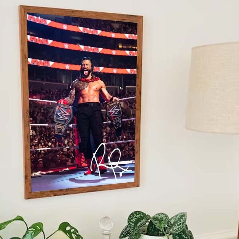 Wrestler Fan Gift Roman Reigns Poster With Signed Roman - Etsy