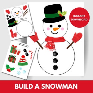 Christmas Snowman Printable Kids Craft Winter Kids Craft Printable ...