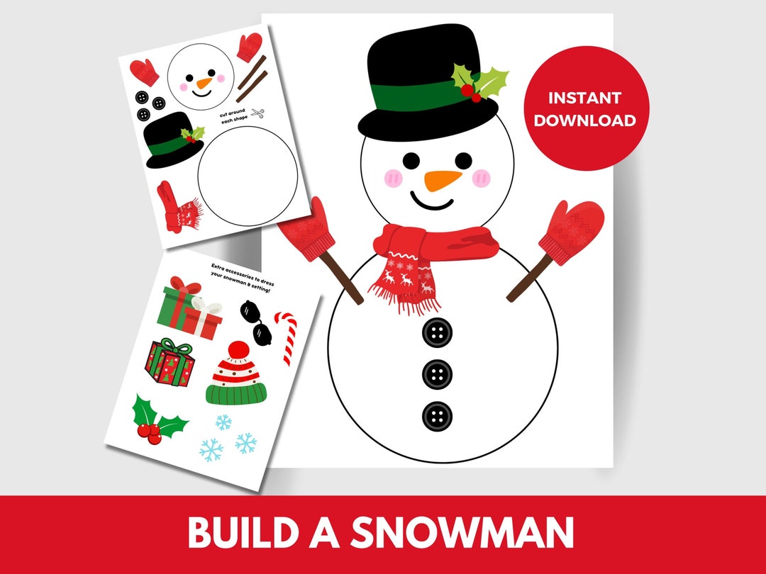 Christmas Snowman Printable Kids Craft Winter Kids Craft Printable ...