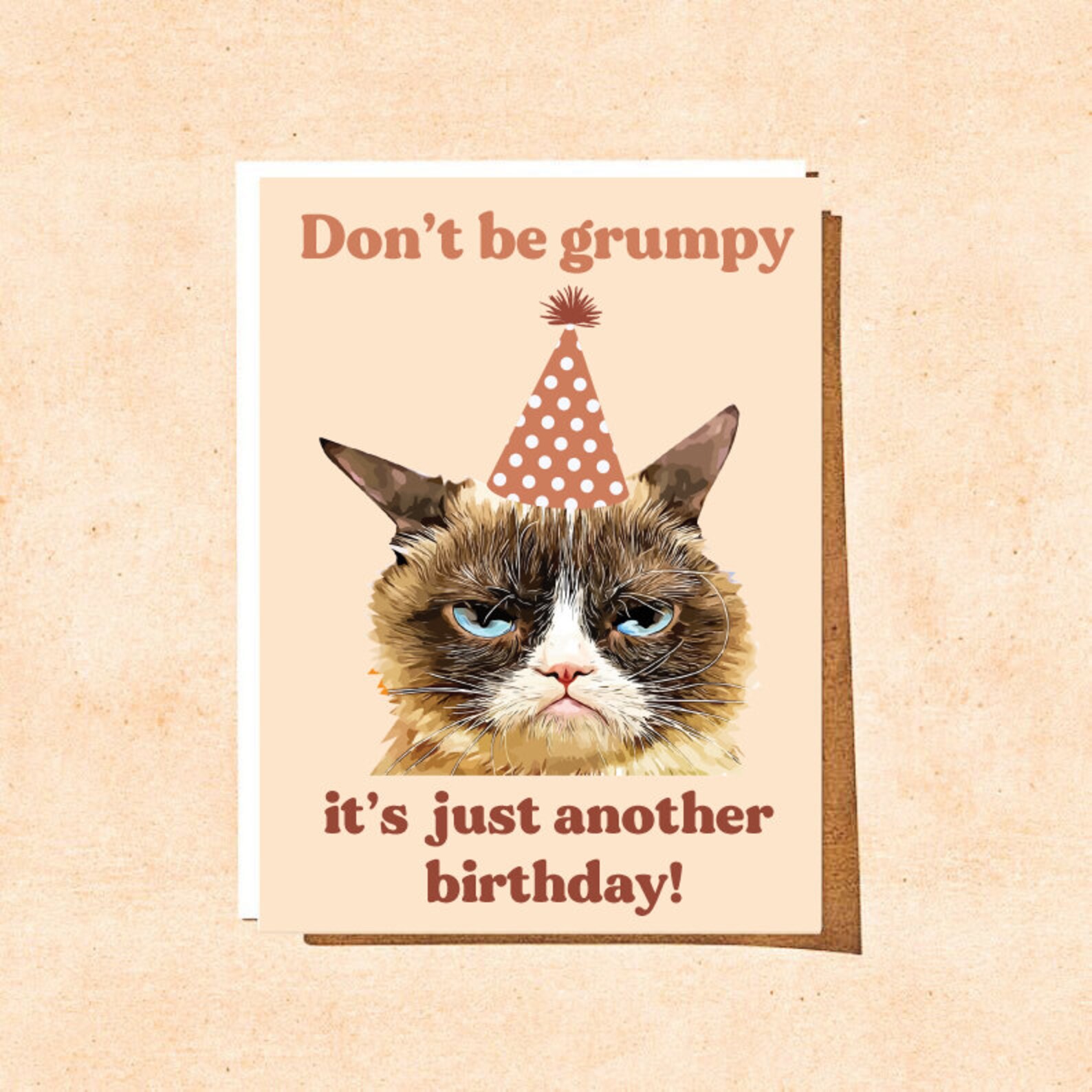 Grumpy Cat Birthday Card, Funny Birthday Card, Cat Birthday Card ...
