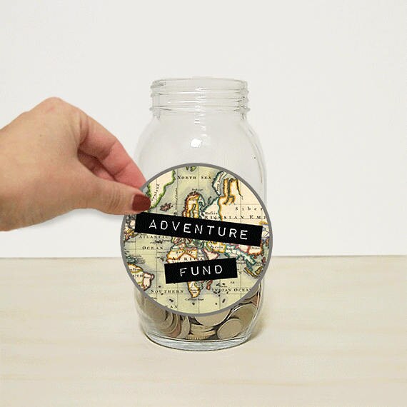 Travel Label Adventure Fund Instant Download. Create your own | Etsy