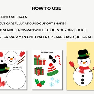 Christmas Snowman Printable Kids Craft Winter Kids Craft Printable ...