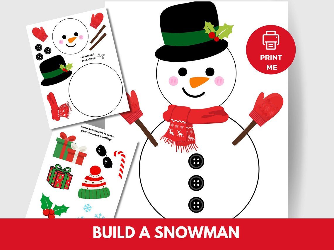 Christmas Snowman Printable Kids Craft Winter Kids Craft Printable ...