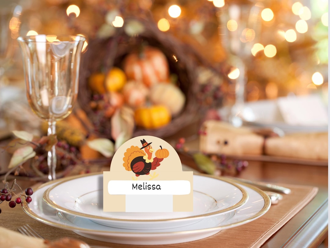Printable Thanksgiving Place Cards Thanksgiving Name Cards for Table ...