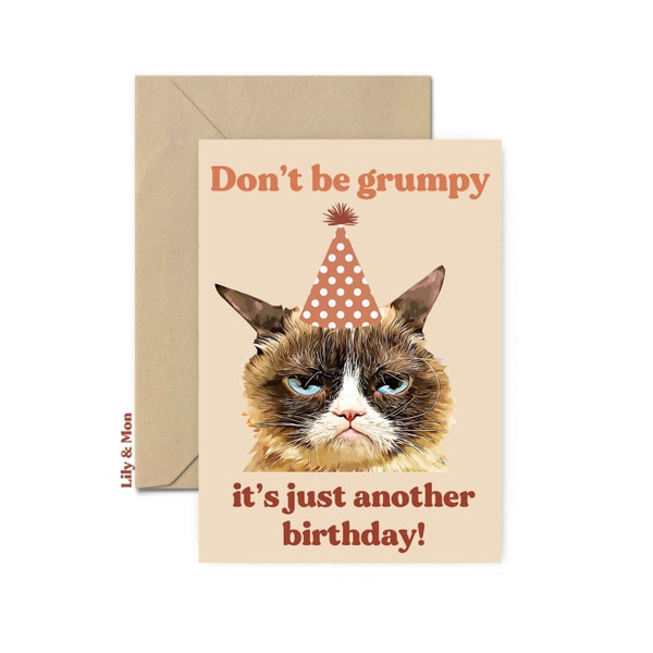 Grumpy Cat Card - Etsy