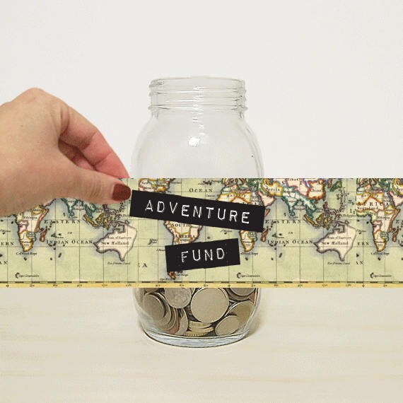 Adventure Fund Digital Label for DIY Money Jar