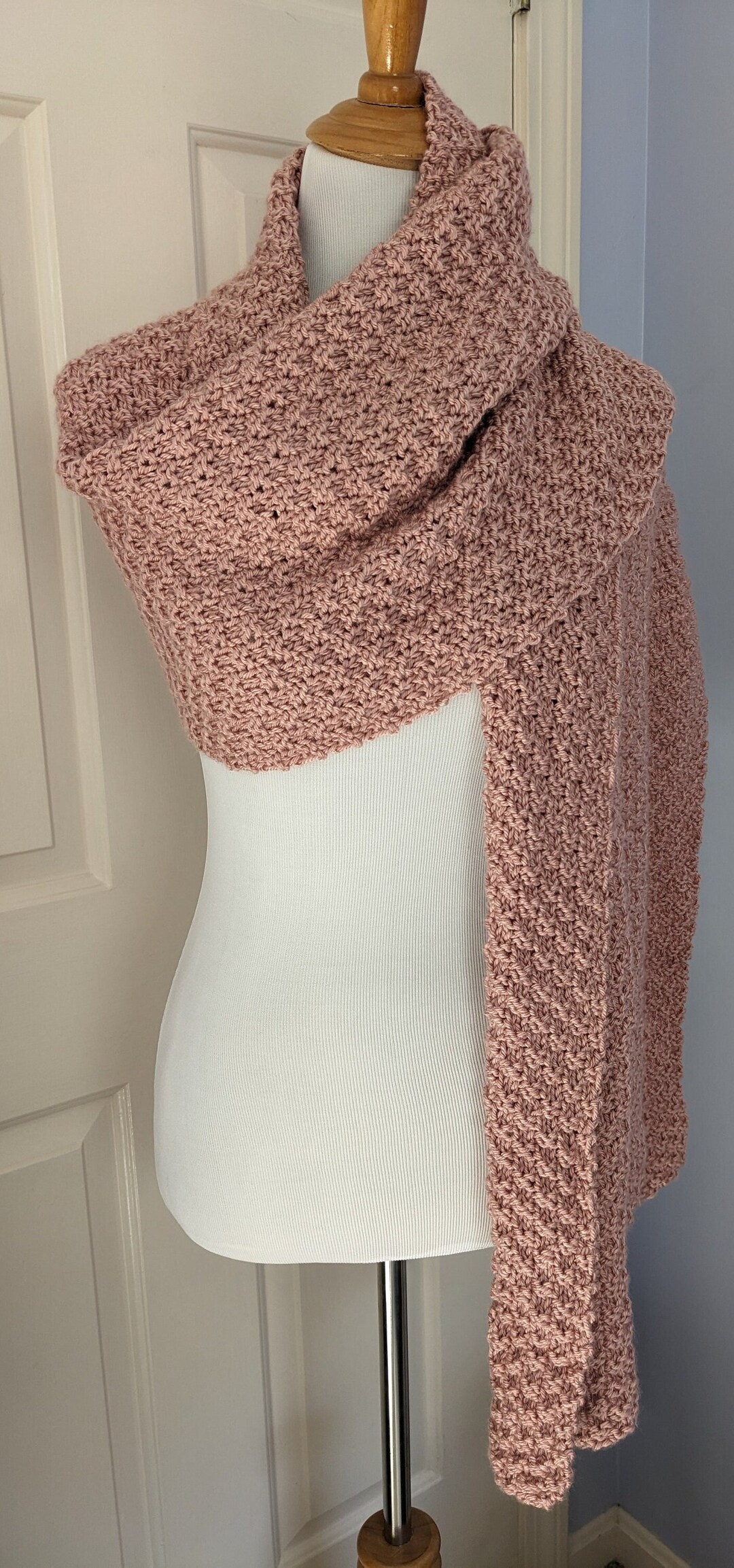 Dusty Rose Handknit Scarf/wrap dusty Rose Shawl Dusty Rose - Etsy