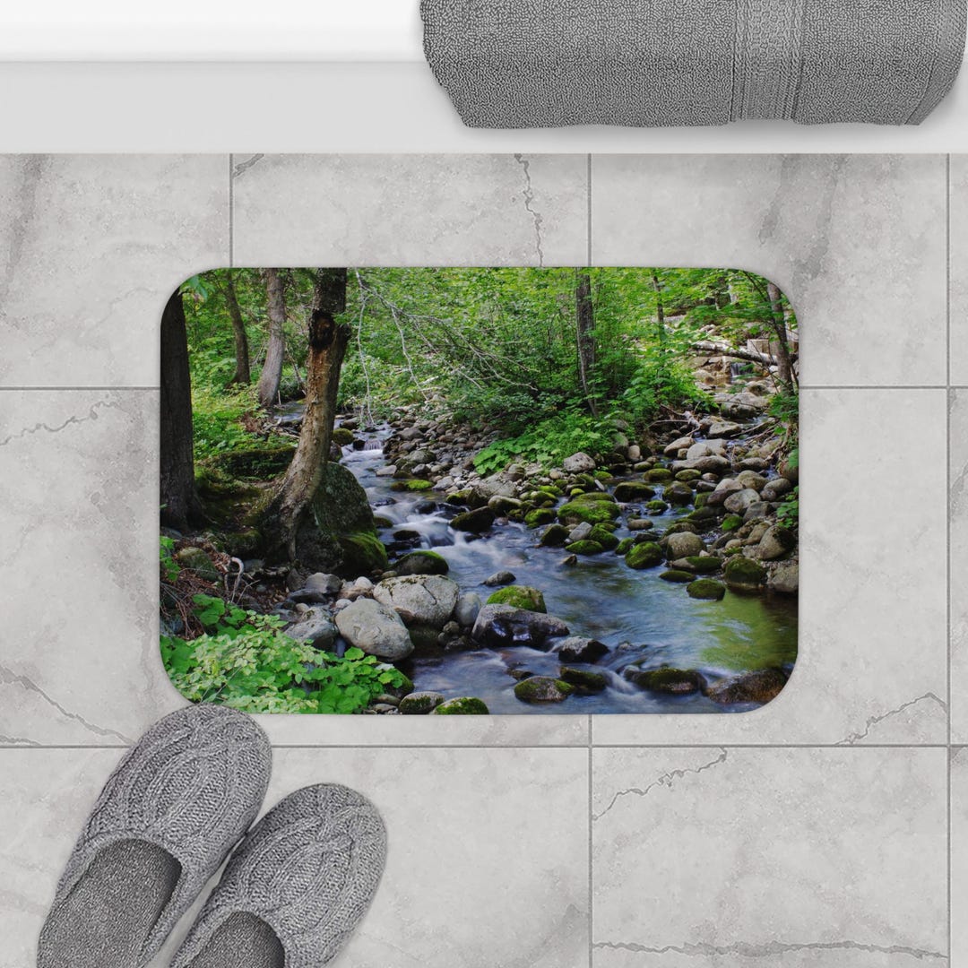 Northwoods Decor Forest Stream Bath Mat - Etsy