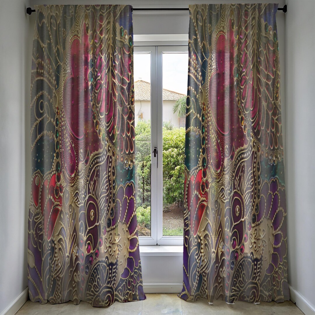 Sari Indian Window Curtain - Etsy