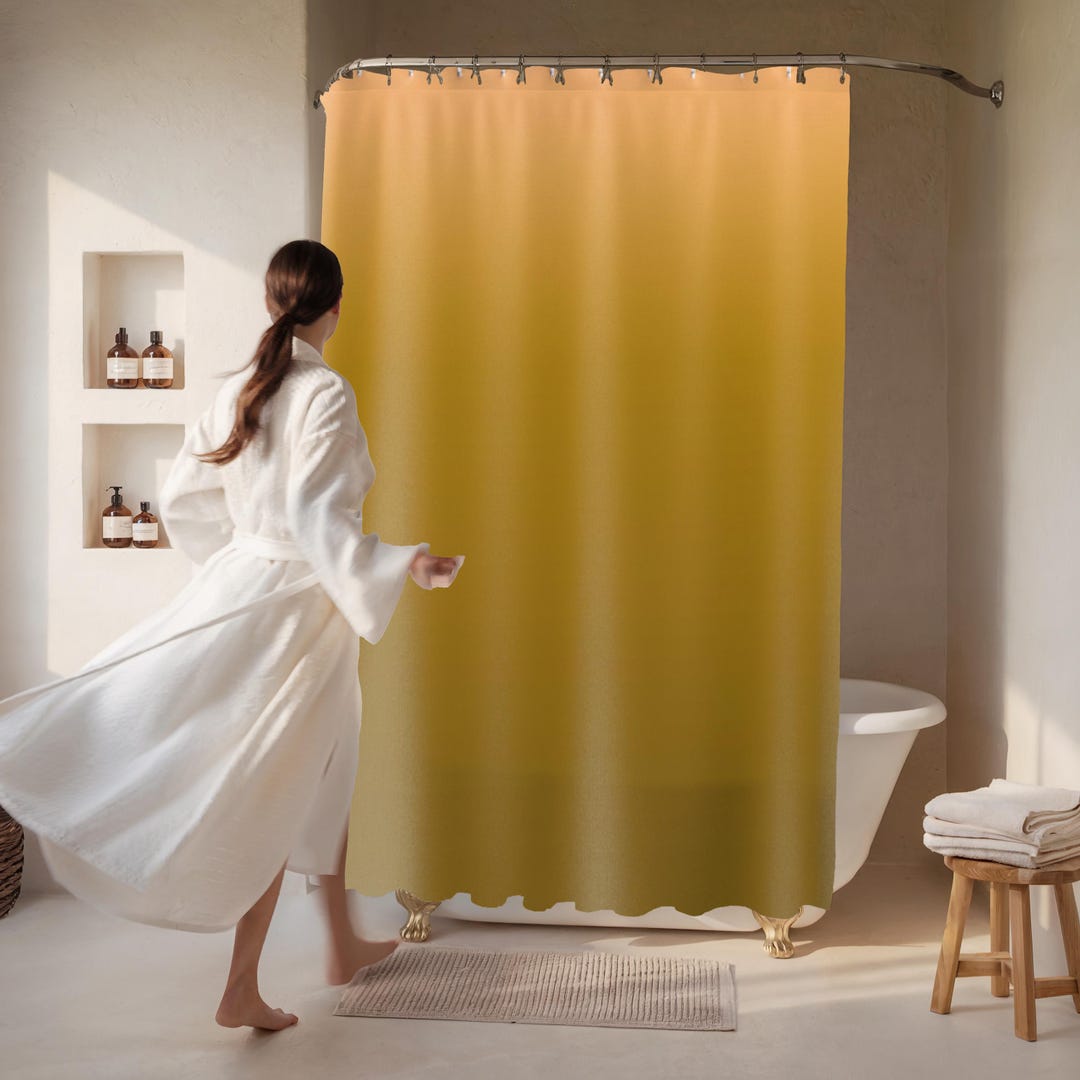 Earthy Bronze Ombre Fabric Shower Curtain Boho Bathroom Decor - Etsy