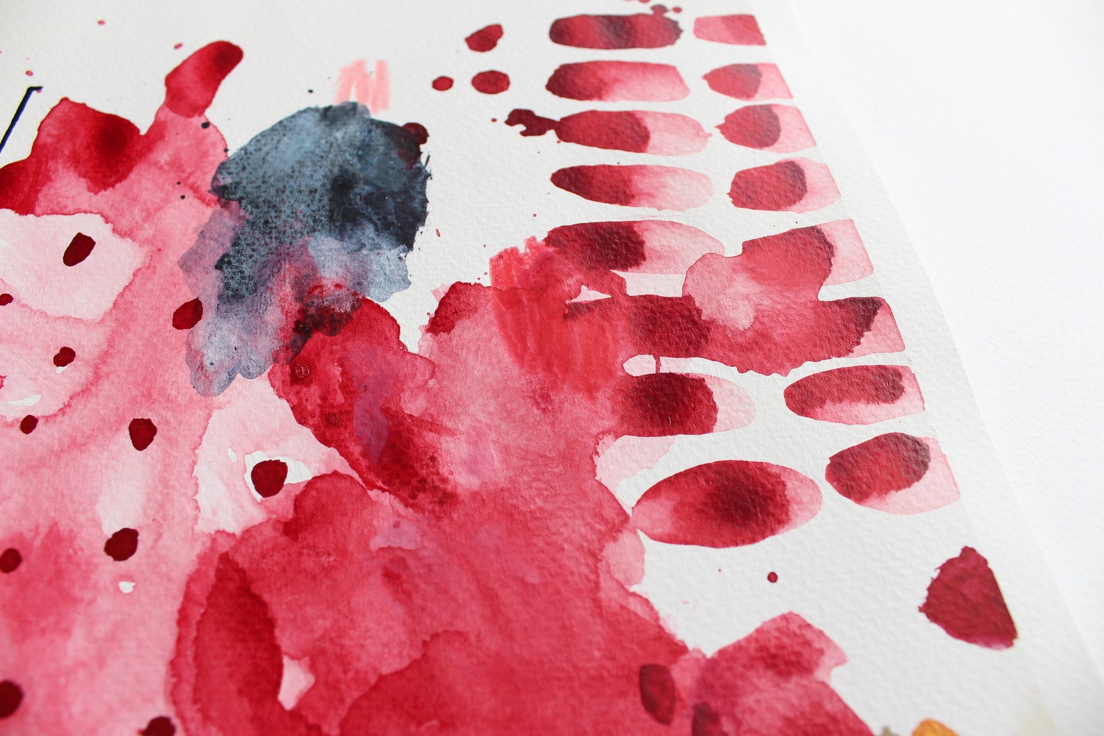 16x20 Original Red Watercolor Painting on Paper Modern - Etsy