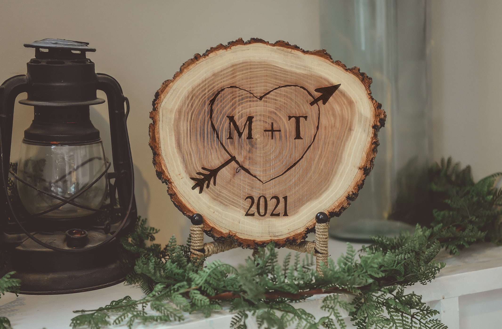 Personalized Wedding Gift-laser Engraved Initials in Tree Log ...
