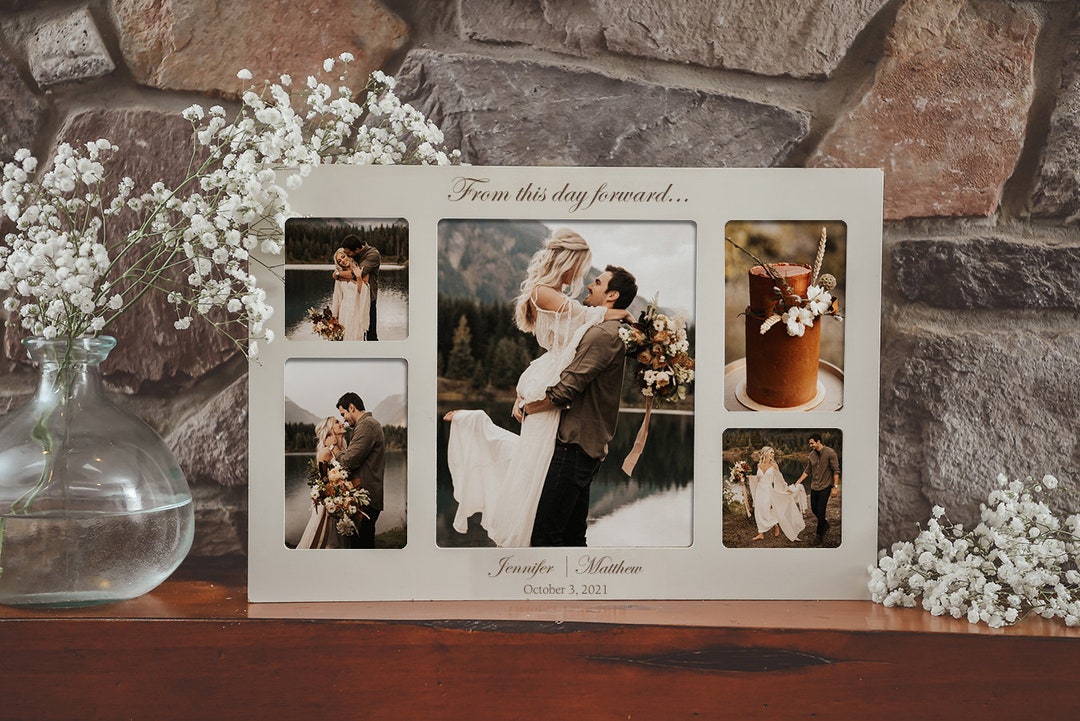 Custom Engraved Wedding Collage Frame-from This Day Forward-personalize ...