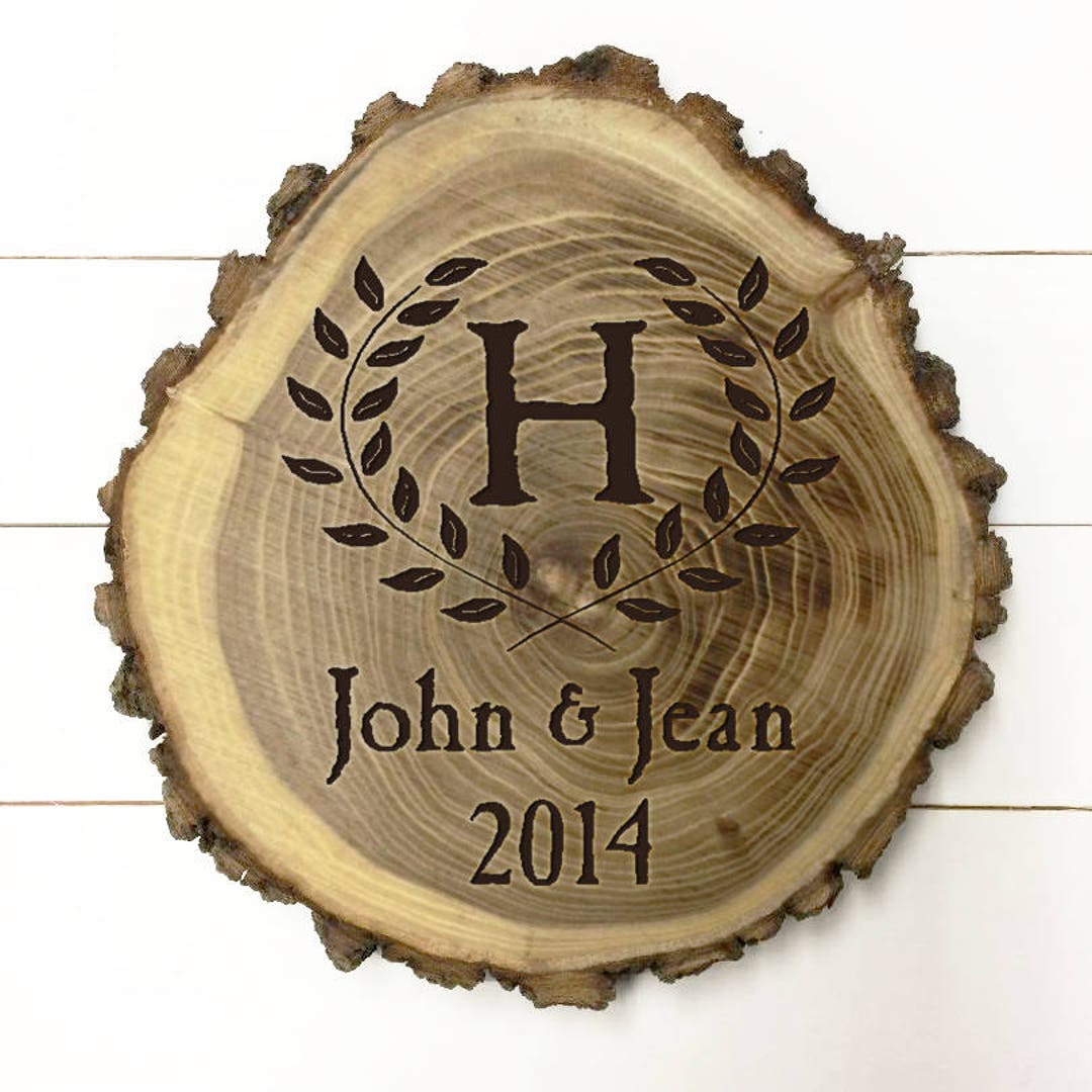 Laser Engraved Wood Plaque Personalized With Couples Names and Year - Etsy