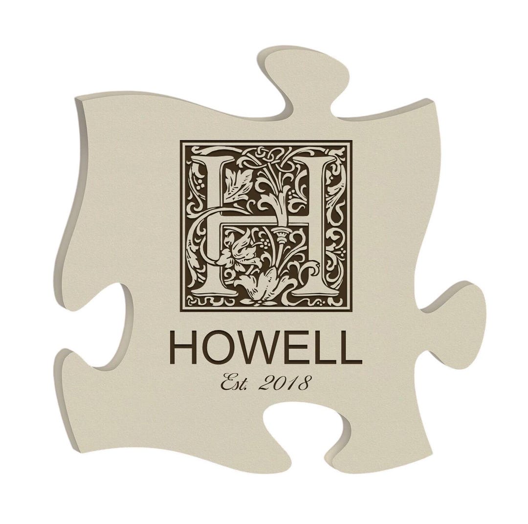Laser Engraved Puzzle Sign Personalized With Last Name and Year ...