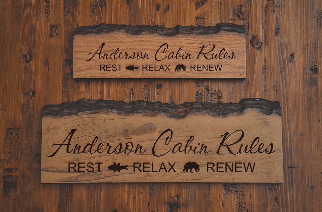 Cabin Rules - Personalized Cabin Sign - Rustic Décor - Cabin Décor ...