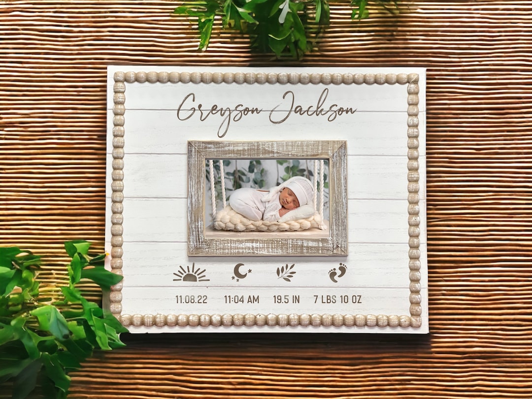 Baby Personalized Picture Frame-custom Name and Birth Information ...