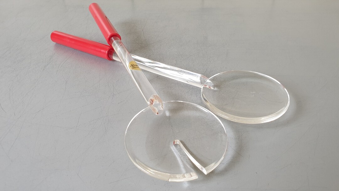 New in Box Vintage 1980s Design GUZZINI Salad Servers. Lucite Red ...