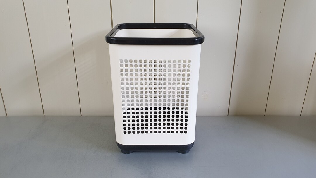 Rare Vintage 1980s NEOLT Trash Can. Black and White Tin Metal - Etsy