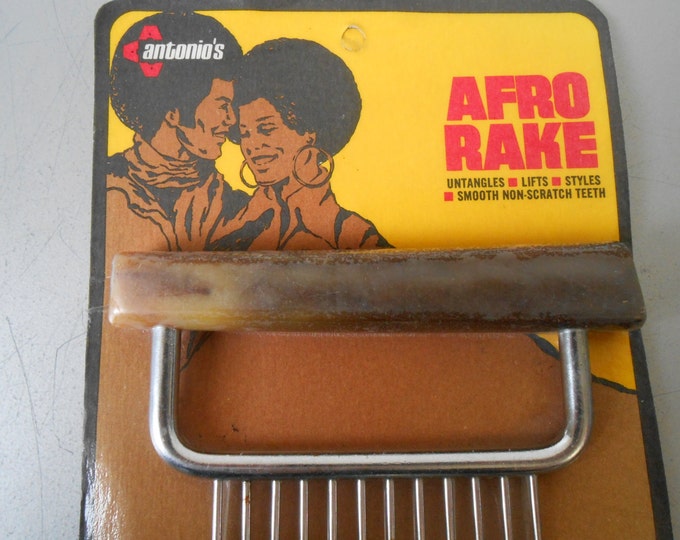 Vintage 1970s ANTONIO'S Afro Rake, Afro Comb, Afro Pick. Made in the ...