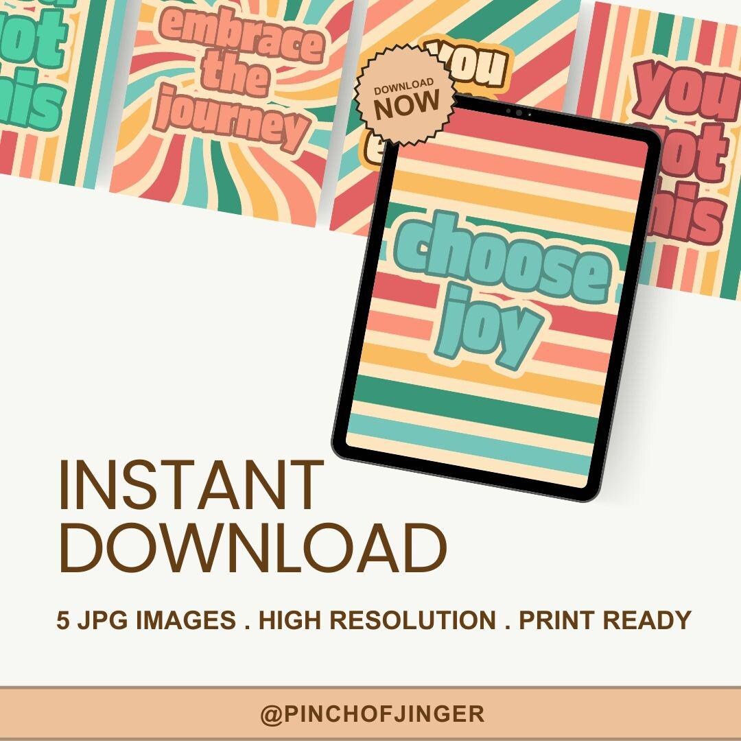 Blue Retro-inspired Affirmation Poster | 18"x24" Digital Download ...