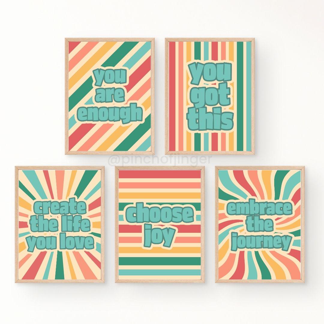 Retro-inspired Affirmation Posters | 18"x24" Digital Download | Perfect ...