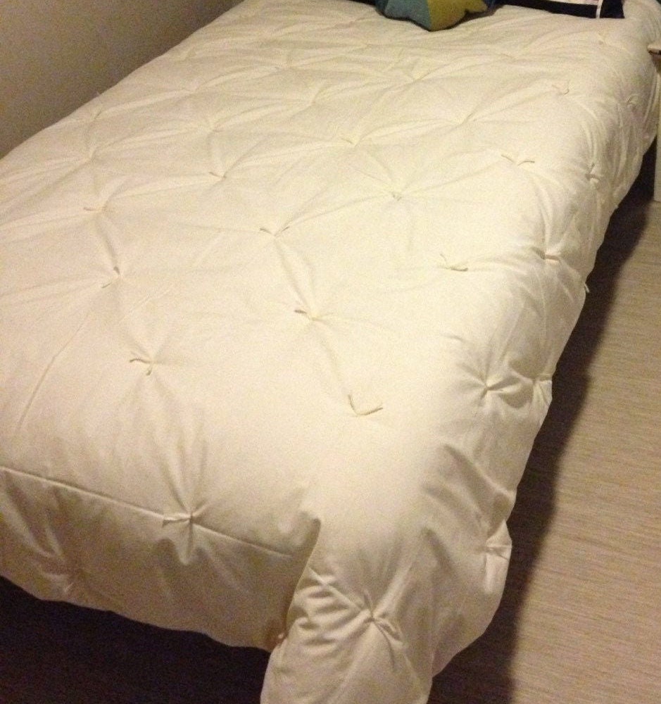 Wool Filled Comforter Hand Made in 100% Unbleached Cotton - Etsy
