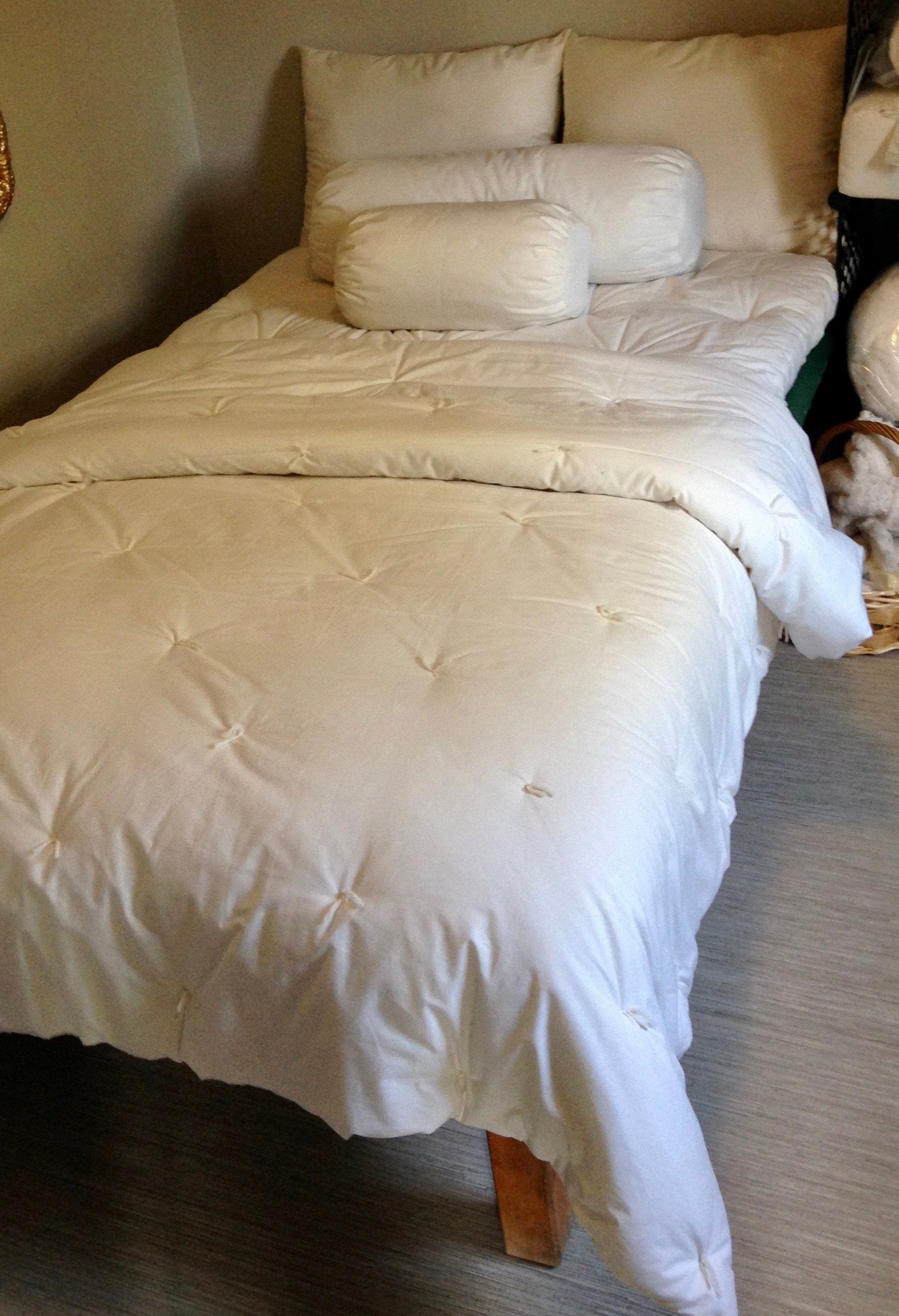 Wool Filled Comforter Hand Made in 100% Unbleached Cotton - Etsy