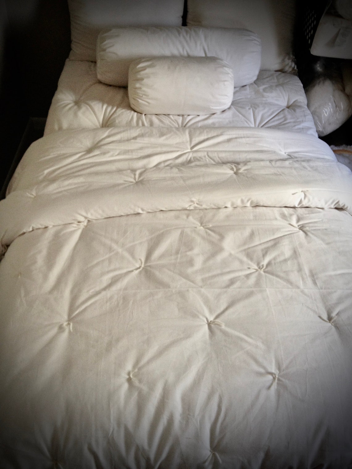 Wool Filled Comforter Hand Made in 100% Unbleached Cotton - Etsy