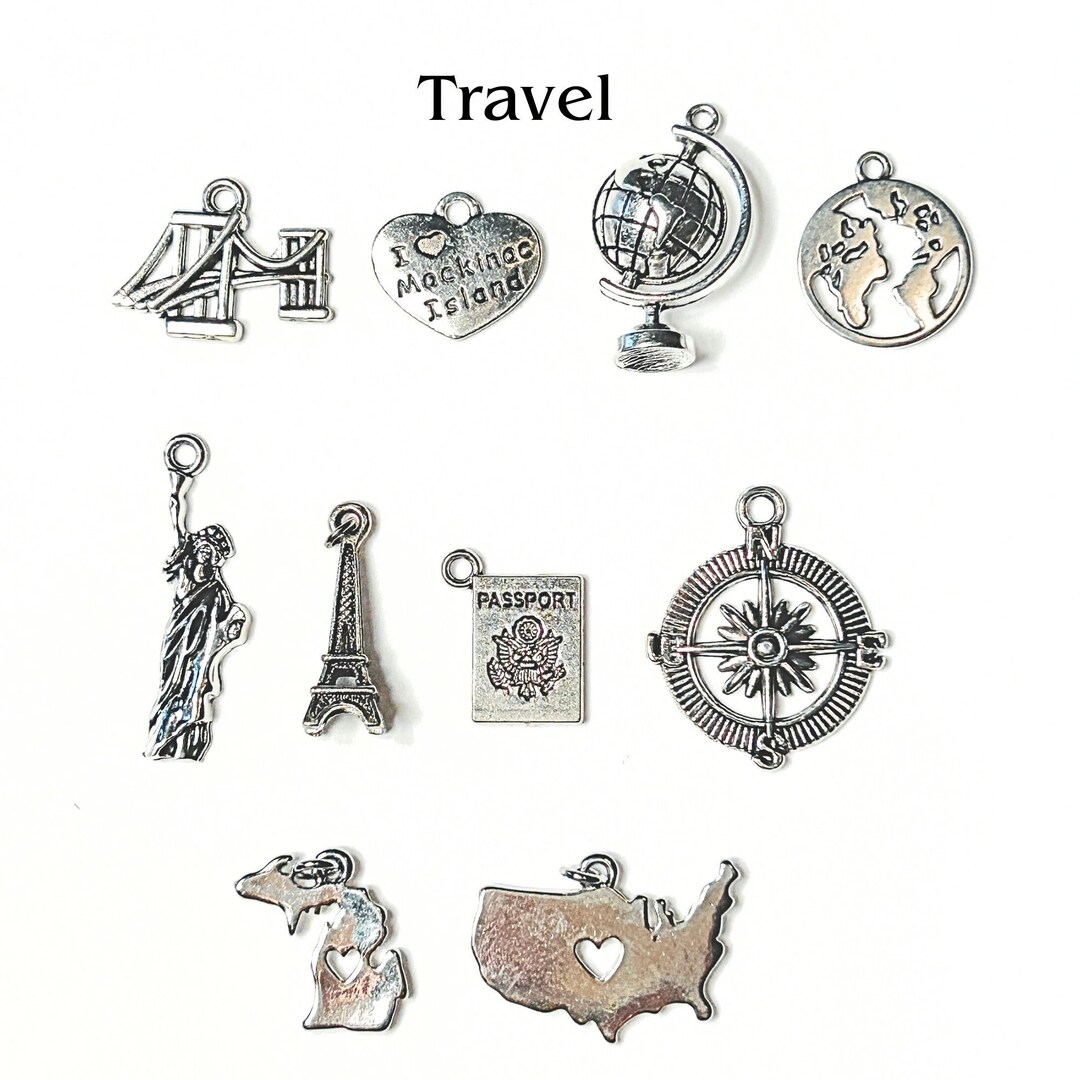 Add Ons - Travel/vacation Charms, Silver Plated Charms, Charm ...