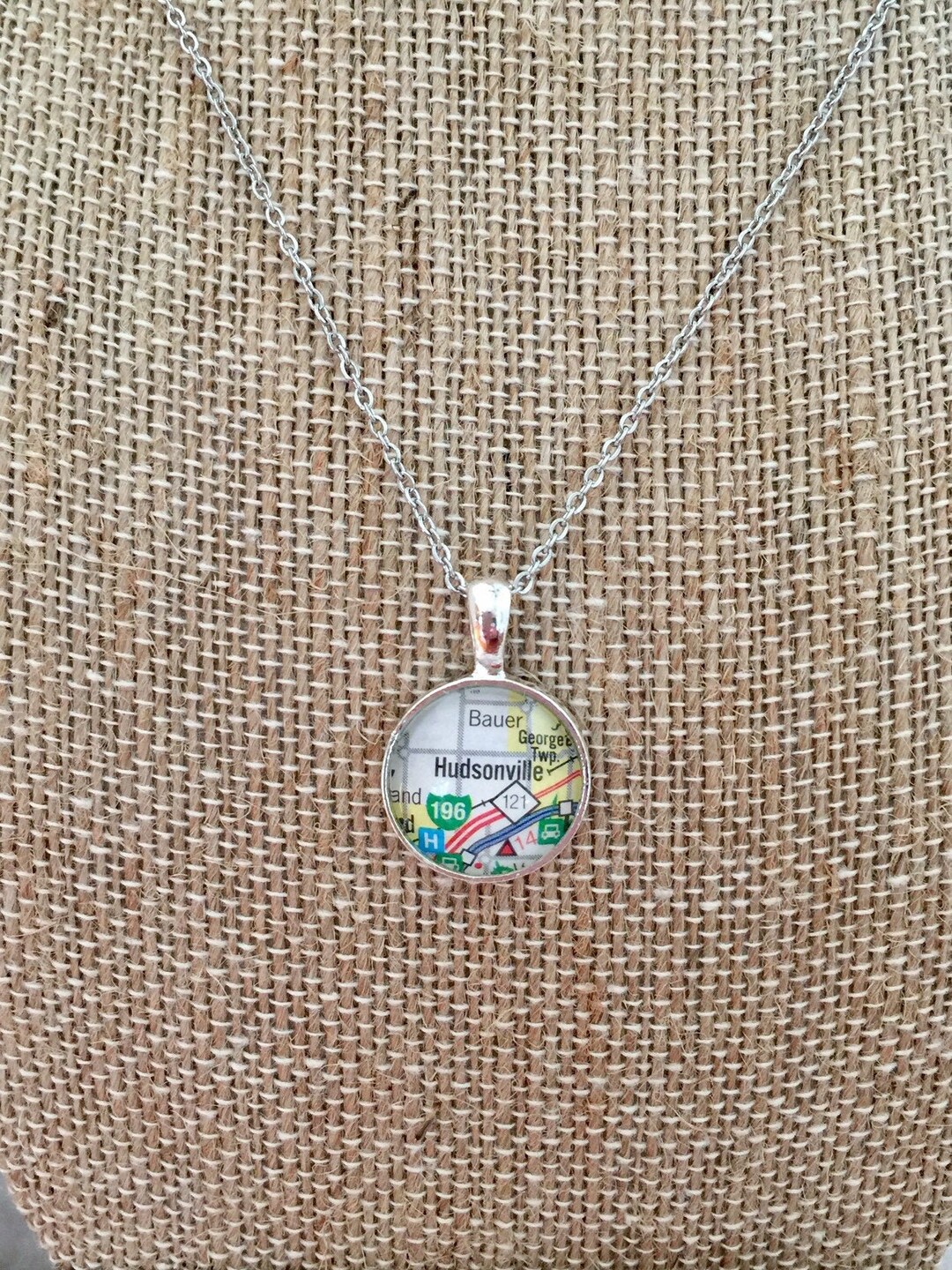 Small Map Necklace, Personalized Map Necklace, Custom Map Necklace ...
