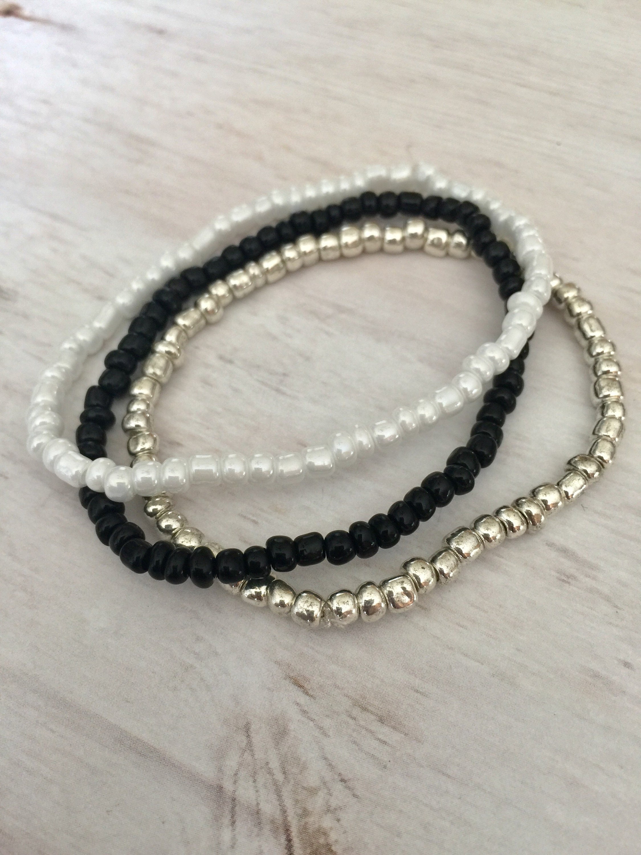 Custom Set of Stretchy Stackable Bracelets, You Choose Colors, Set of 3 ...