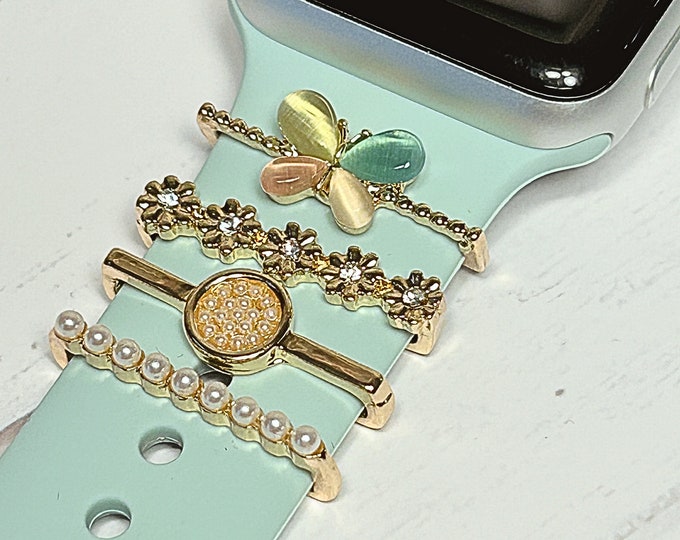 Stackable Watchband Charms, Butterfly Watch Bars, Apple Watch Band ...