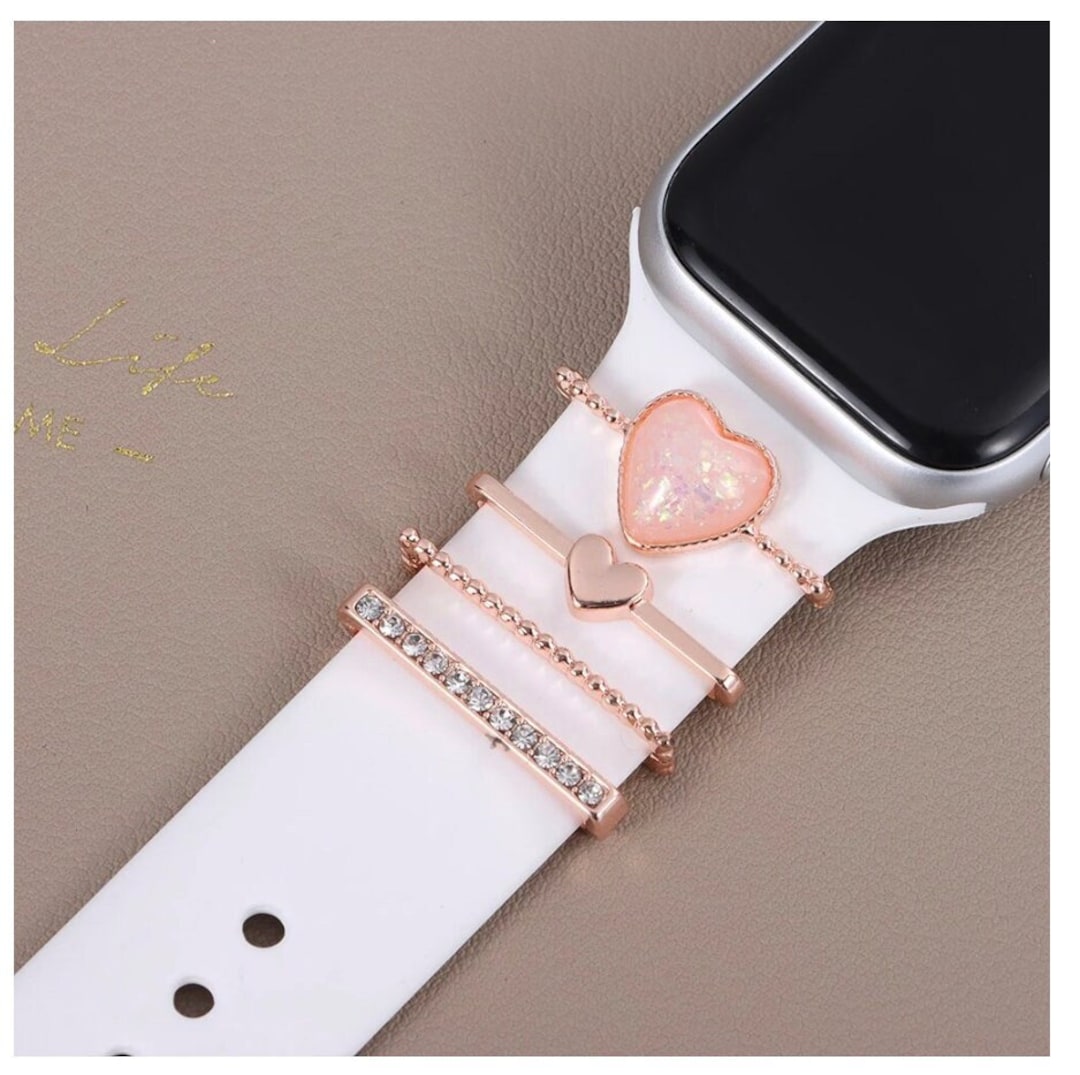 Heart Stackable Watchband Charms, Watch Bars, Watch Band Accessories ...