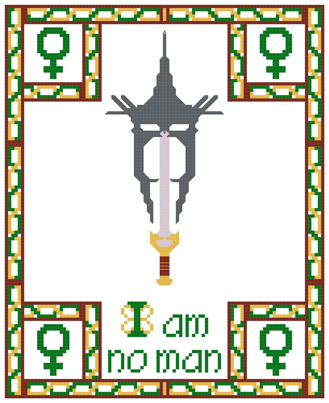 Cross Stitch Pattern: I Am No Man - Etsy