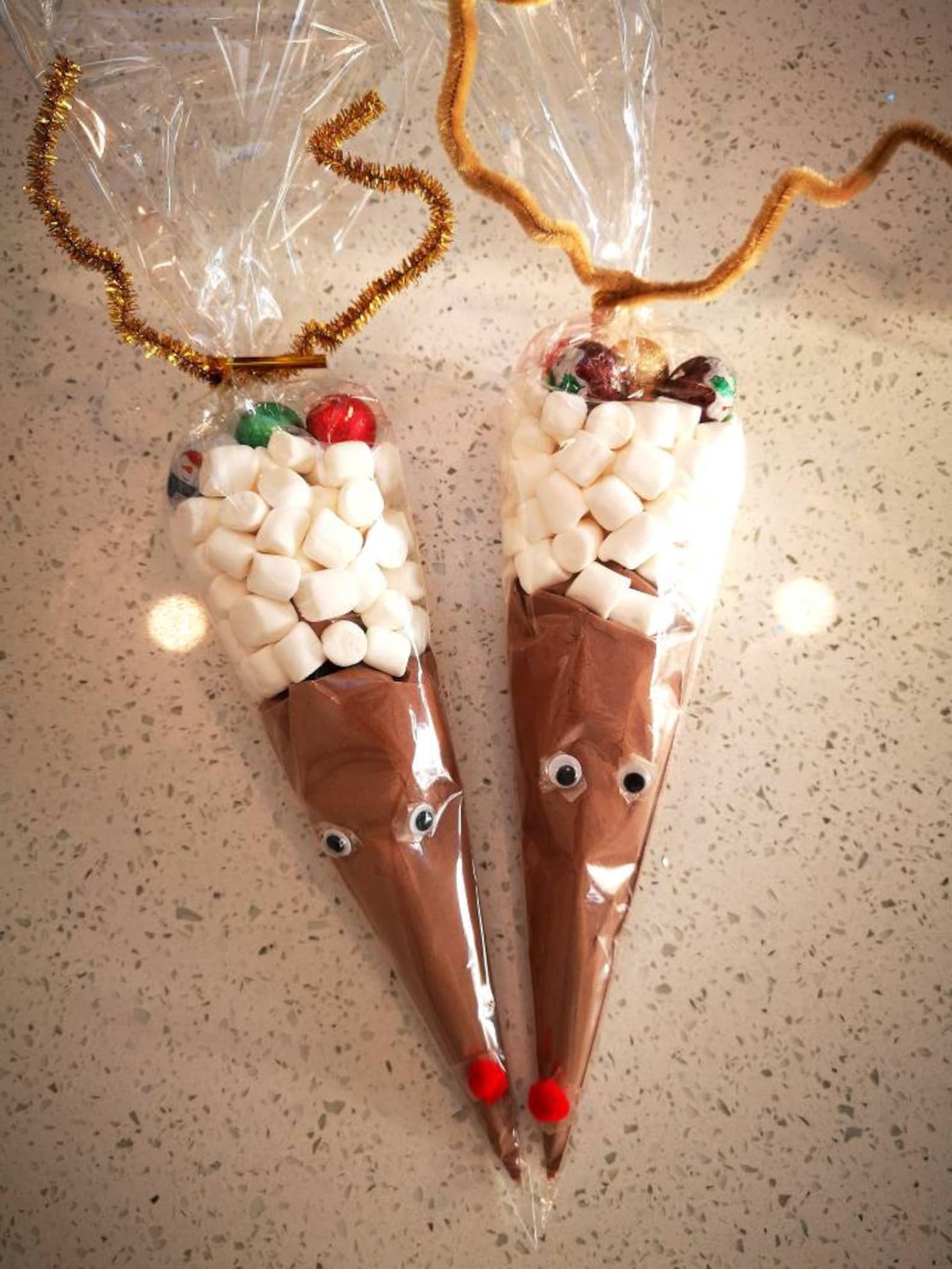 Rudolph Reindeer Hot Chocolate Christmas Sweet Cones - Etsy