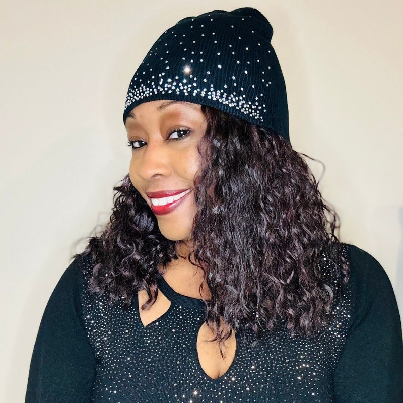 Rhinestone Beanie - Etsy