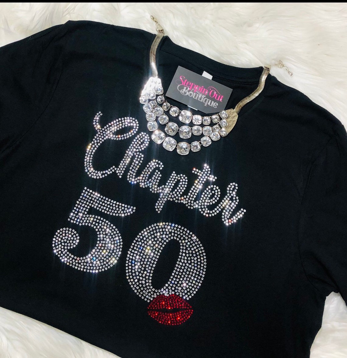 50th Rhinestone Bling Birthday Shirt Chapter 50 Bling T - Etsy