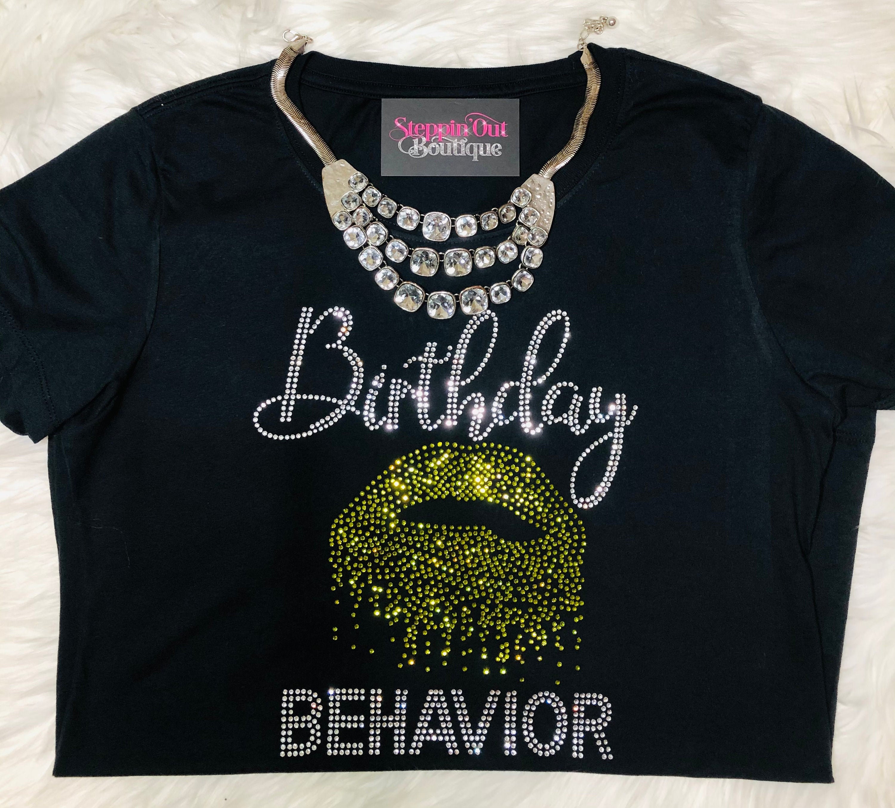 Birthday Behavior Bling Shirt Birthday Girl Rhinestone Shirt | Etsy